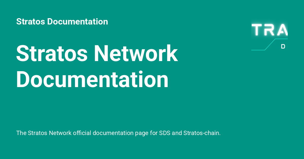 Stratos Network Documentation - Stratos Documentation