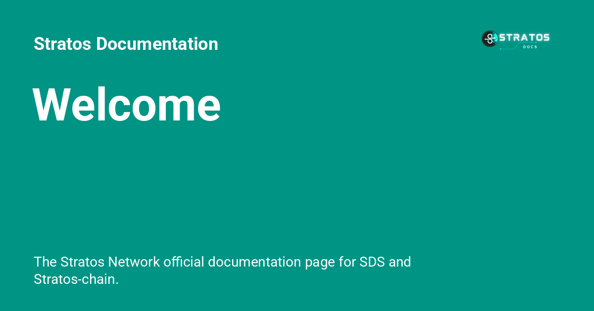 Welcome - Stratos Documentation